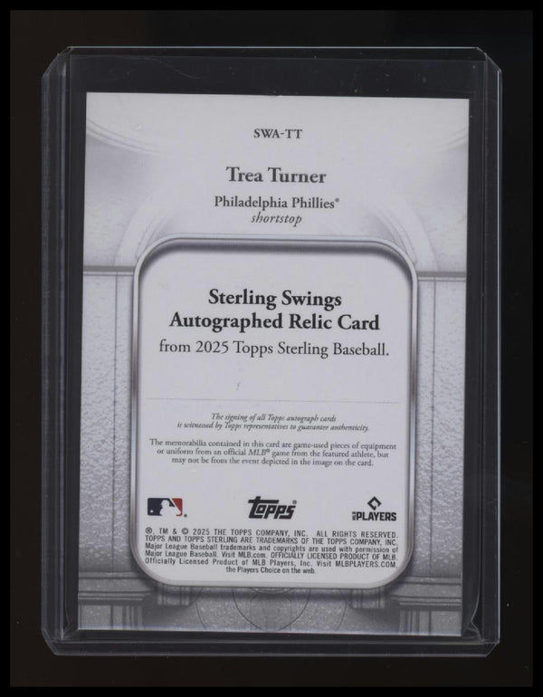 2025 Topps Sterling Trea Turner Triple Sterling Patch Auto #/10